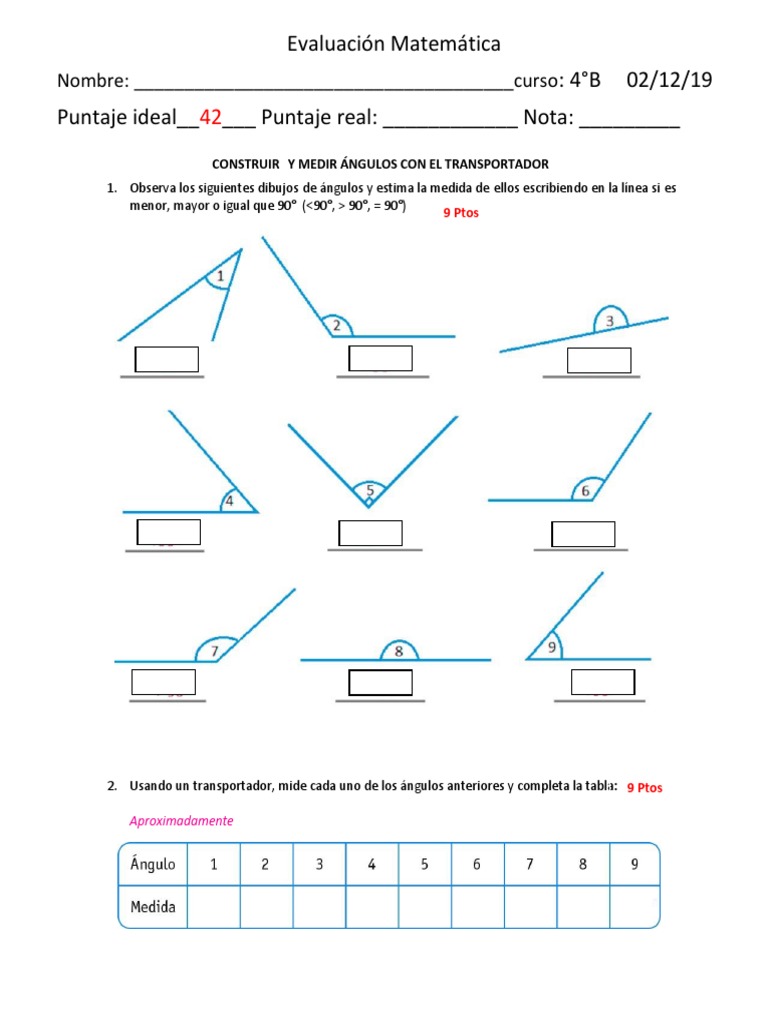 Prueba Angulos | PDF
