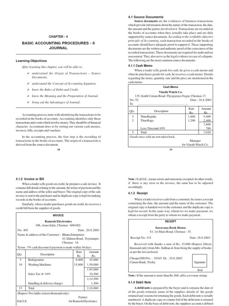 Journal Entries and Source Documents | PDF | Debits And Credits | Cheque