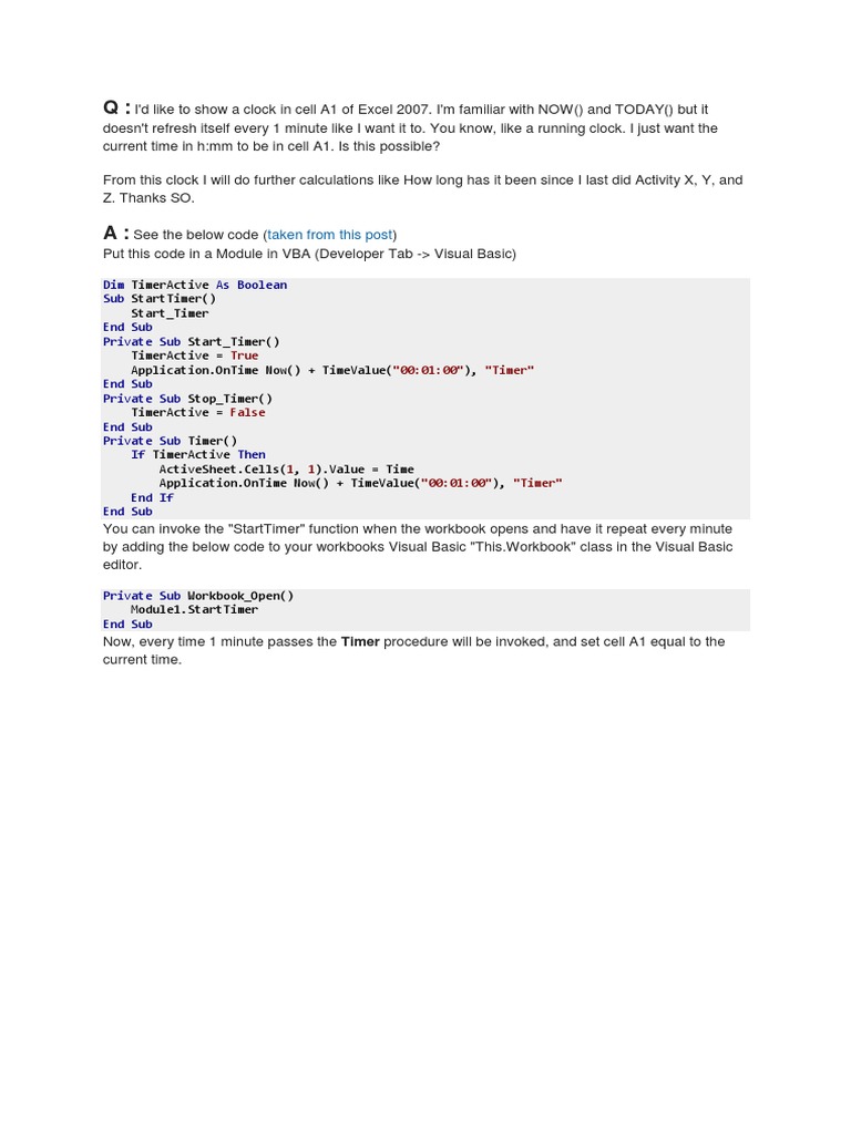 how-do-show-running-clock-in-excel-pdf