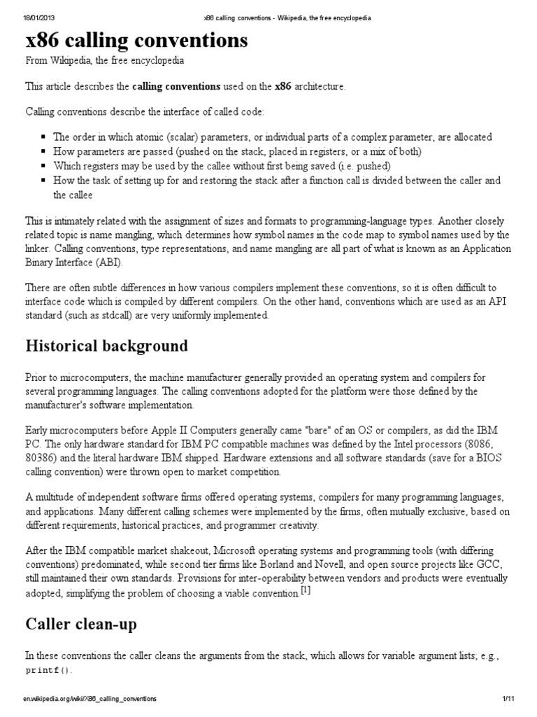 x86 Calling Conventions | PDF | Software Engineering | Computer Architecture