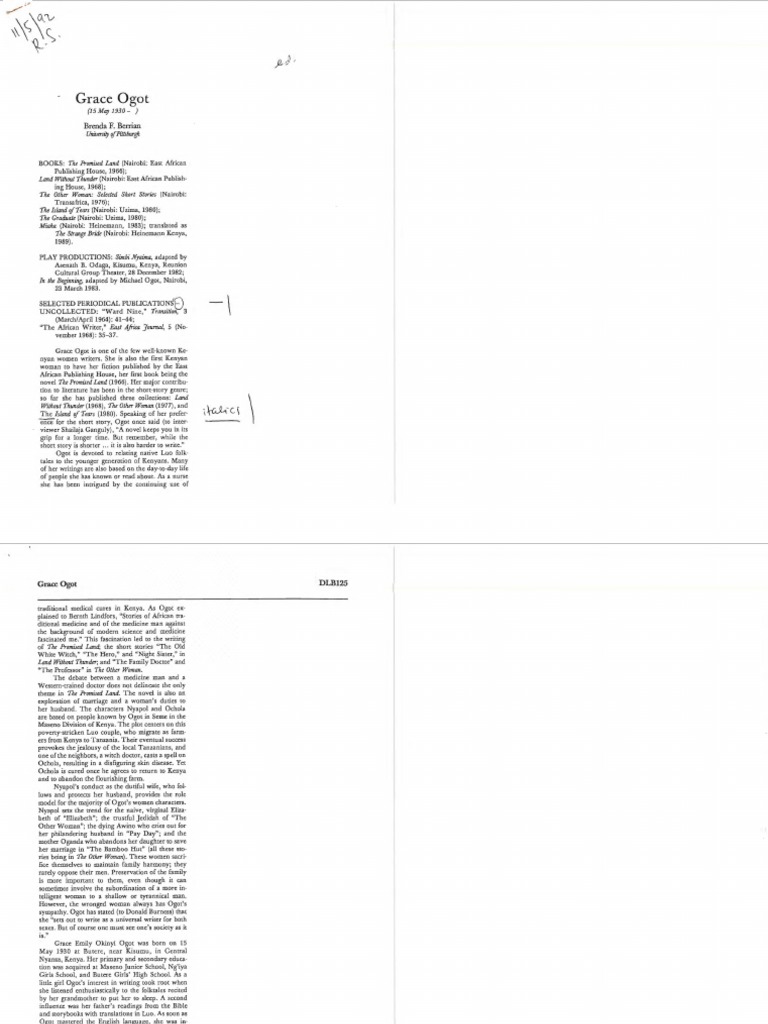 Grace Ogot Biografia