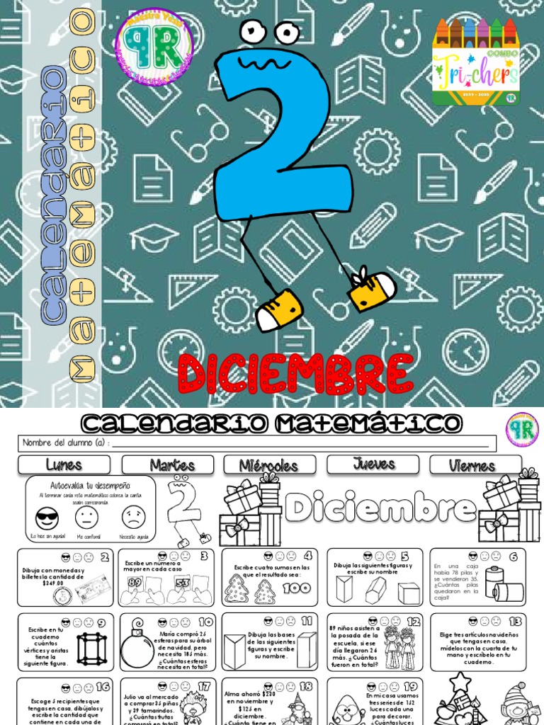 Reto Matemático Diciembre Escolar | PDF | Ocio