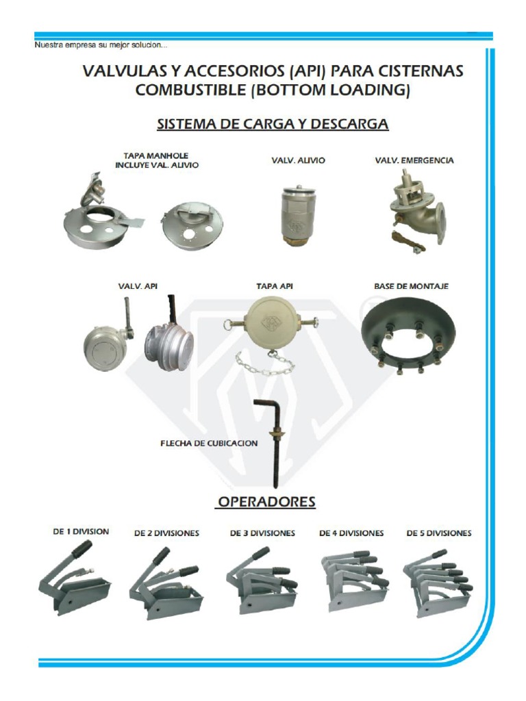 Valvulas y Accesorios (Api) para Cisternas (Catalogo) | PDF