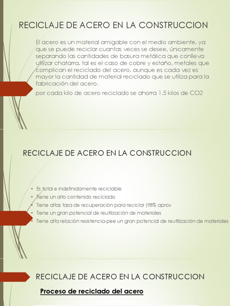 Reciclaje De Acero En La Construccion Pdf