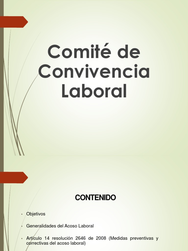 Comite de Convivencia Laboral | PDF | Discriminación | Acoso sexual