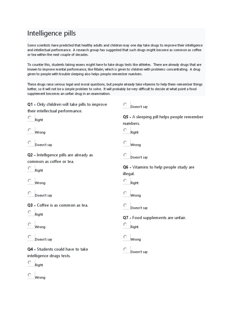 Intelligence Pill | PDF