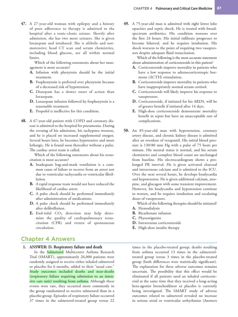 Brigham 2019 MCQs | PDF | Chronic Obstructive Pulmonary Disease | Lung