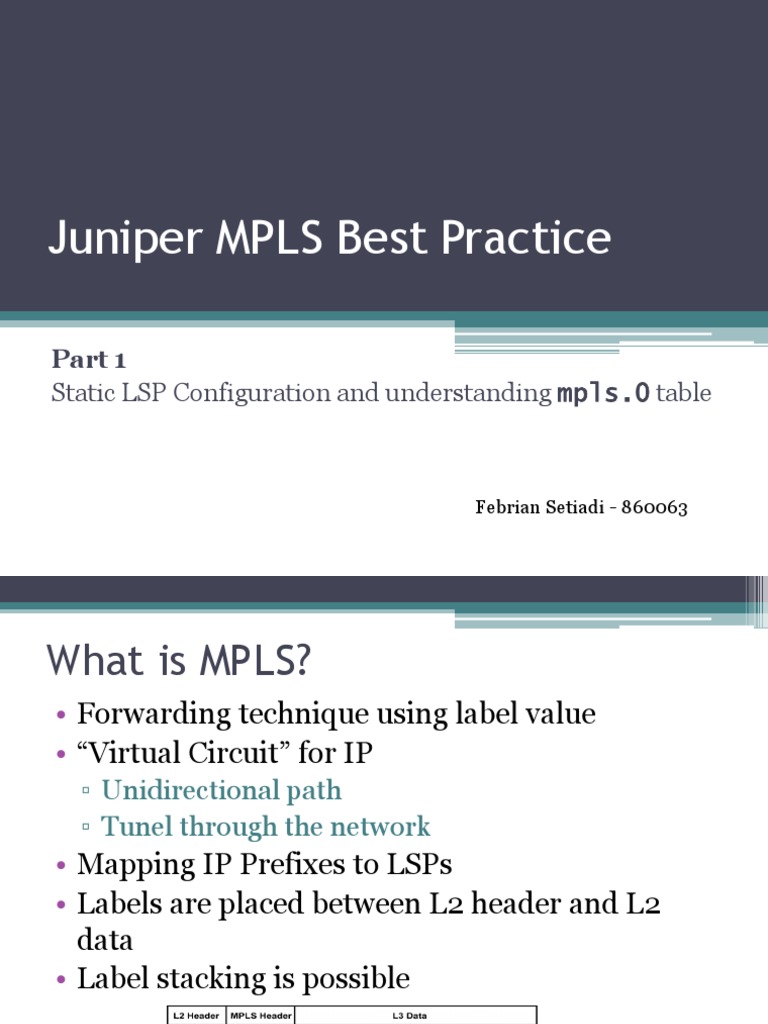 Juniper Mpls Best Practice Part 1 | PDF | Multiprotocol Label Switching | Networking