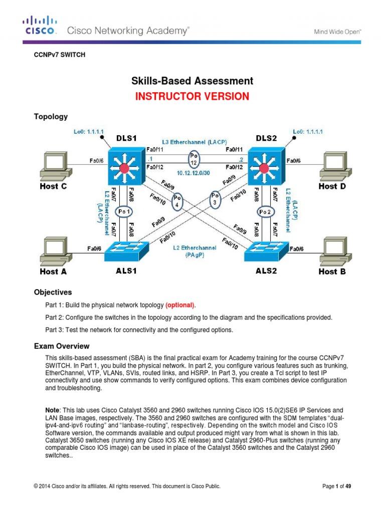 CCNPv7 SWITCH - SBA Version A - INSTRUCTOR | PDF | Network Switch | Radius
