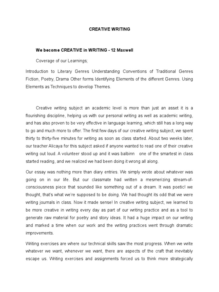 Chapter 2 Creative Writing | PDF | Creative Writing | Teachers