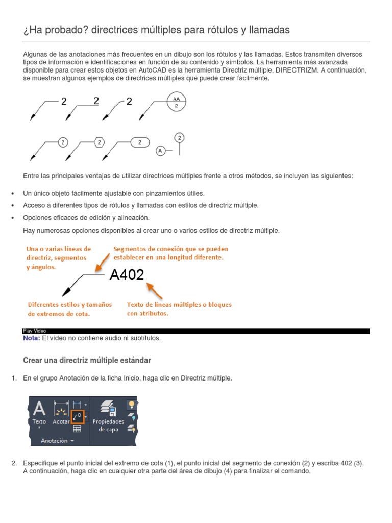 Configuracion de Directriz en Autocad | PDF | Point and Click | Informática