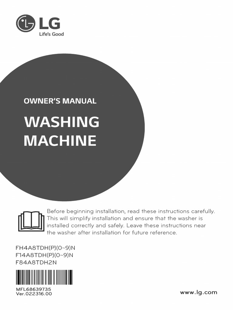 LG Washing Machine Manual | PDF