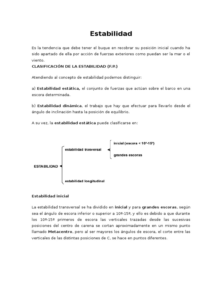 Estabilidad DE BUQUES | PDF | Física Aplicada e Interdisciplinaria | Transporte