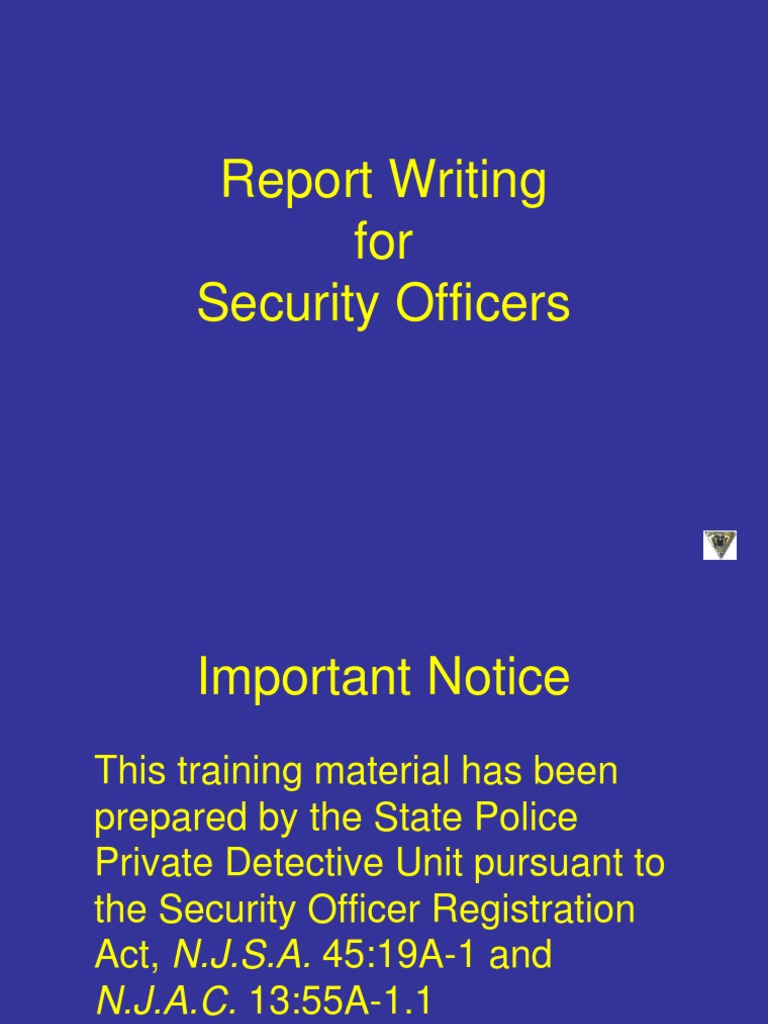 Report Writing | PDF | Security Guard | Pronoun