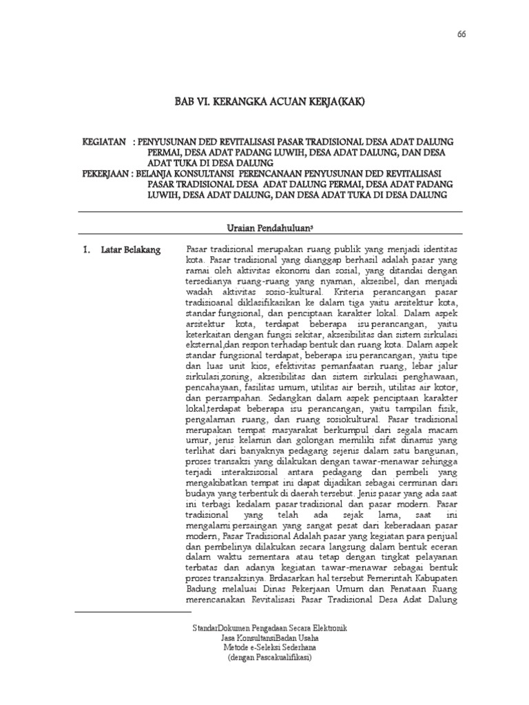 Contoh Kak PDF | PDF | Bisnis | Pengelolaan Keuangan & Uang