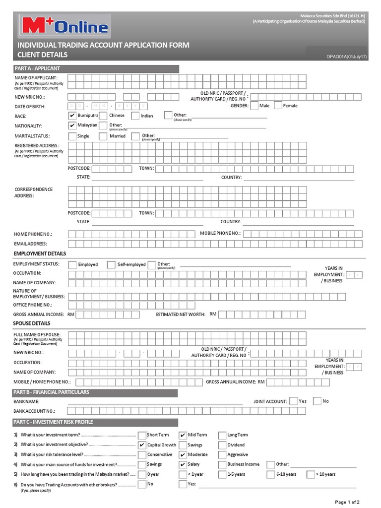 Mplus Form | PDF | Securities (Finance) | Investing