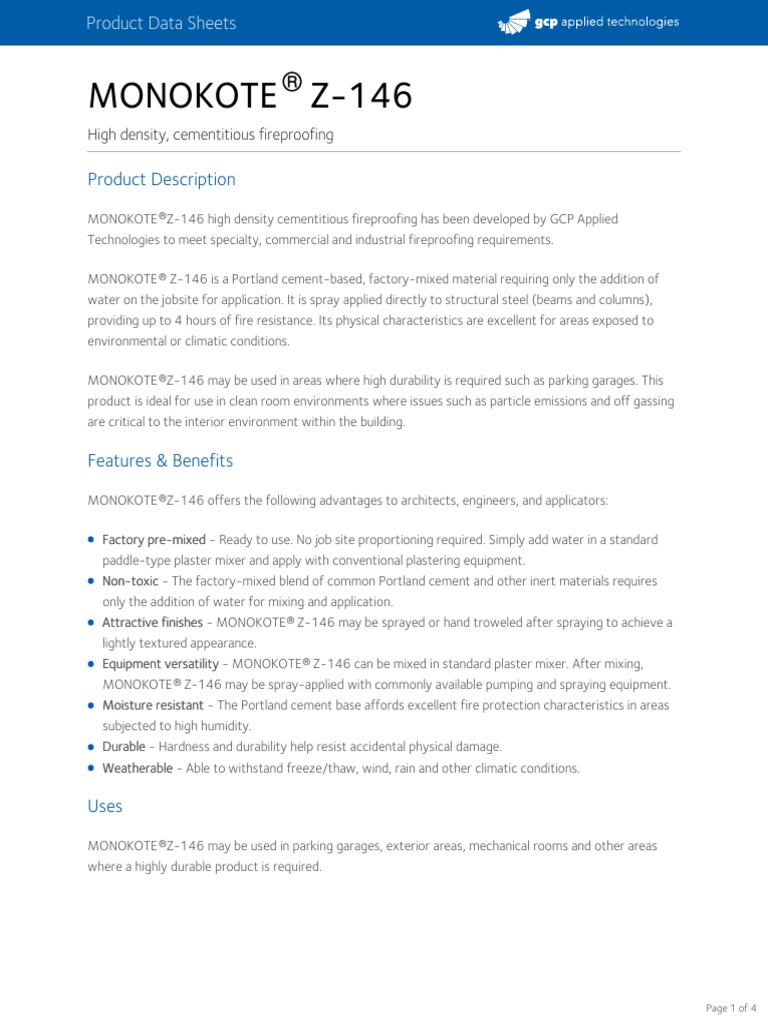 Monokote z-146 | Download Free PDF | Building Technology | Building ...