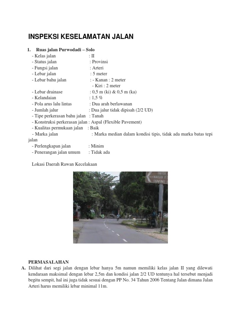 Inspeksi Keselamatan Jalan | PDF