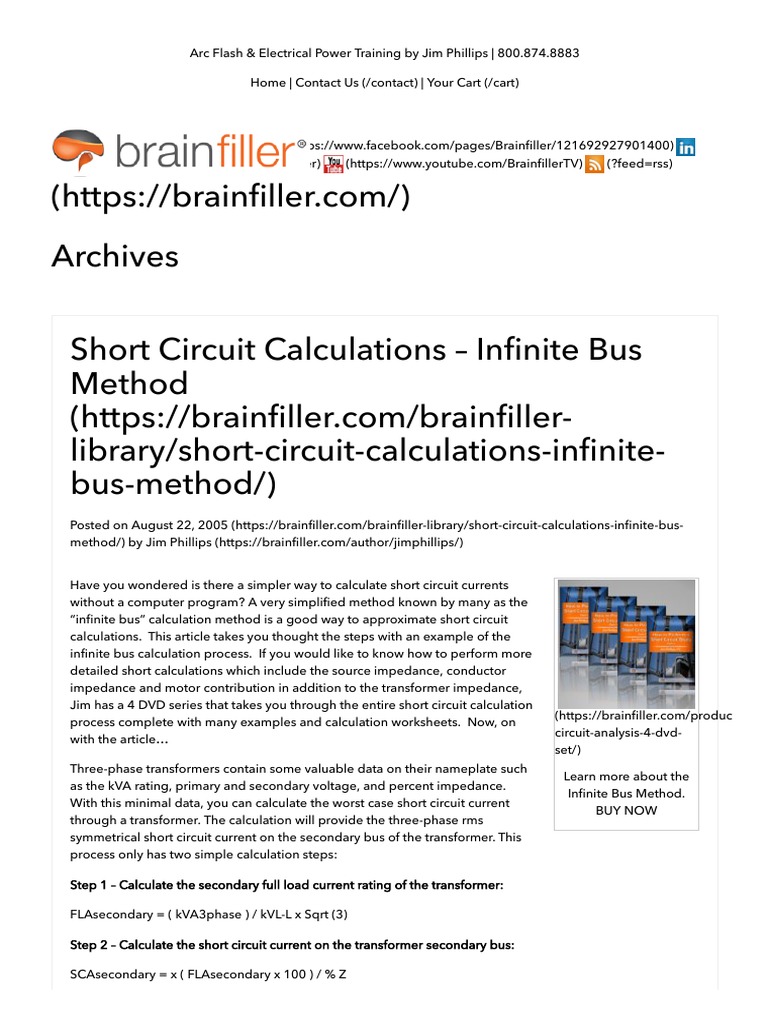Infinite Bus Short Circuit Calculation | PDF | Transformer | Electrical ...