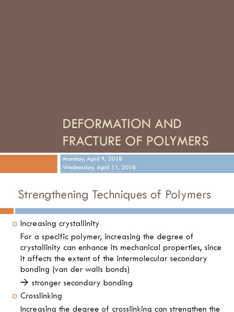Deformation and Fracture of Polymers | PDF | Polymers | Fracture
