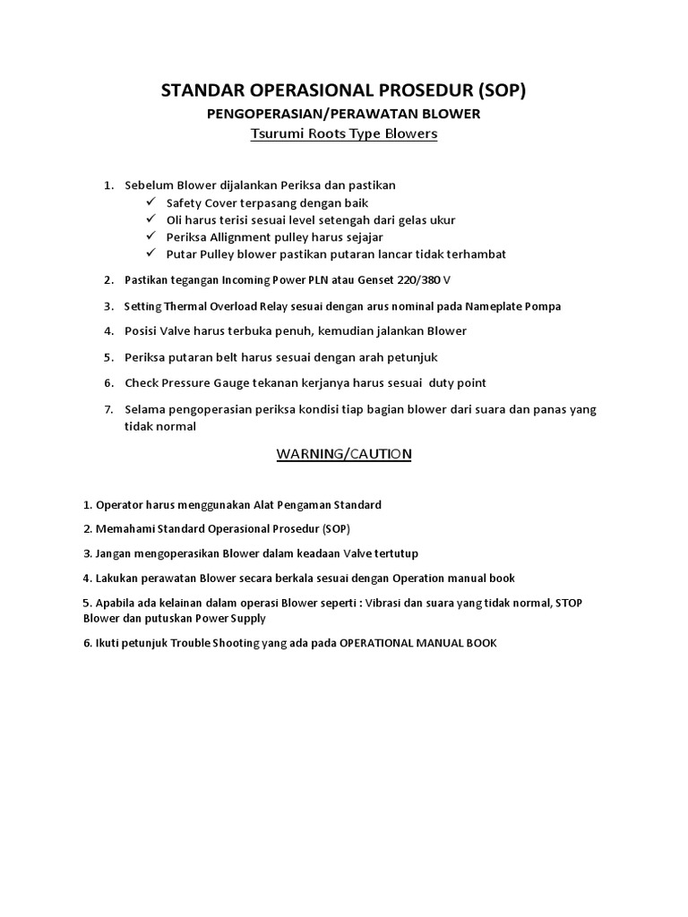 SOP Blower | PDF