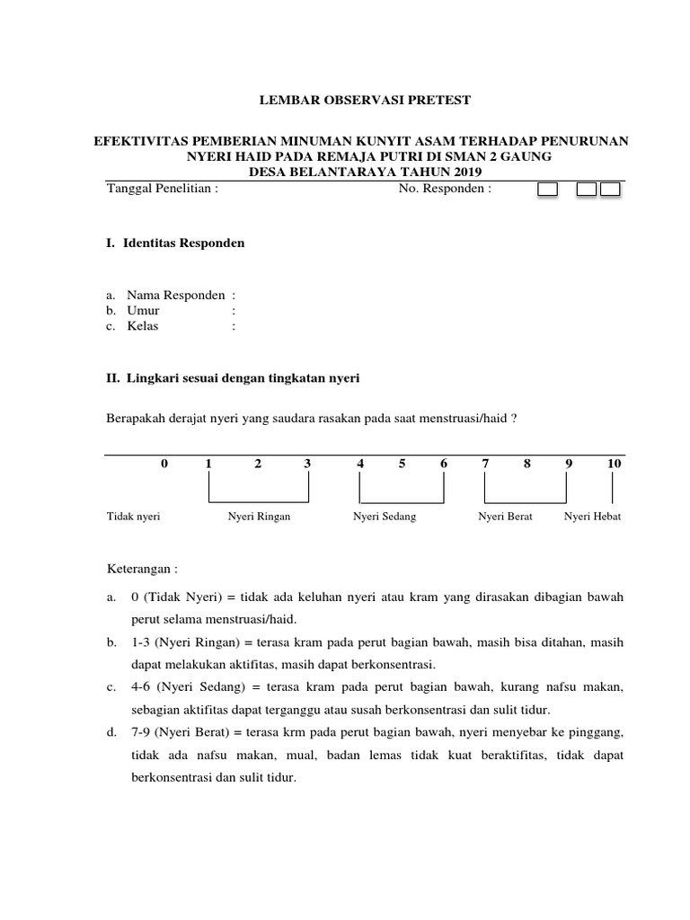 LEMBAR OBSERVASI PRETEST Dan POSTTEST | PDF