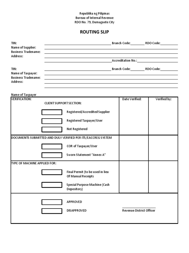 Bir Routing Slip | PDF