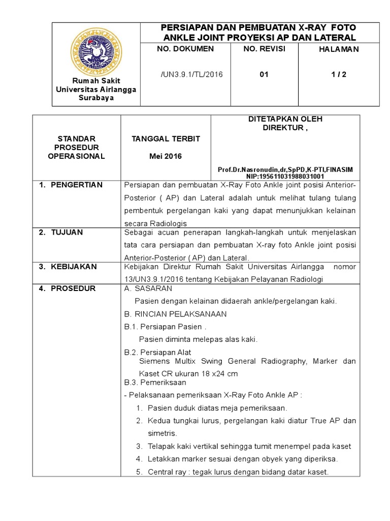 Spo Ankle Joint Proyeksi AP Dan Lateral | PDF