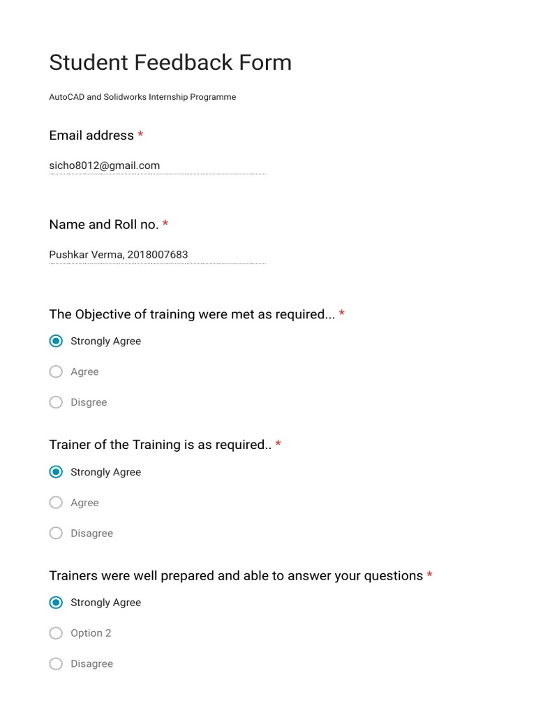 Student Feedback Form | PDF | Lecture | Autodesk Revit