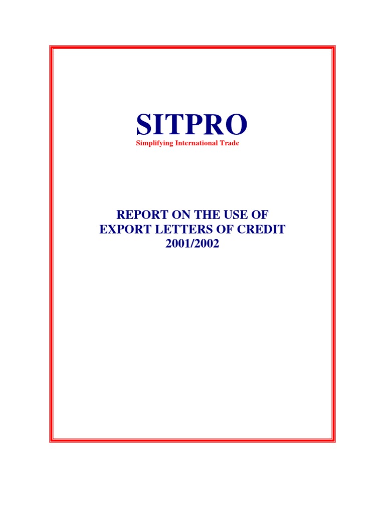 Sitpro: Report On The Use of Export Letters of Credit 2001/2002 | PDF ...
