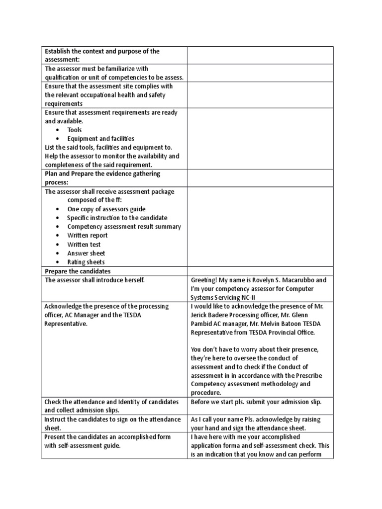 Script in Conduct of Competency Assessment | PDF | Computer Network | Wi Fi