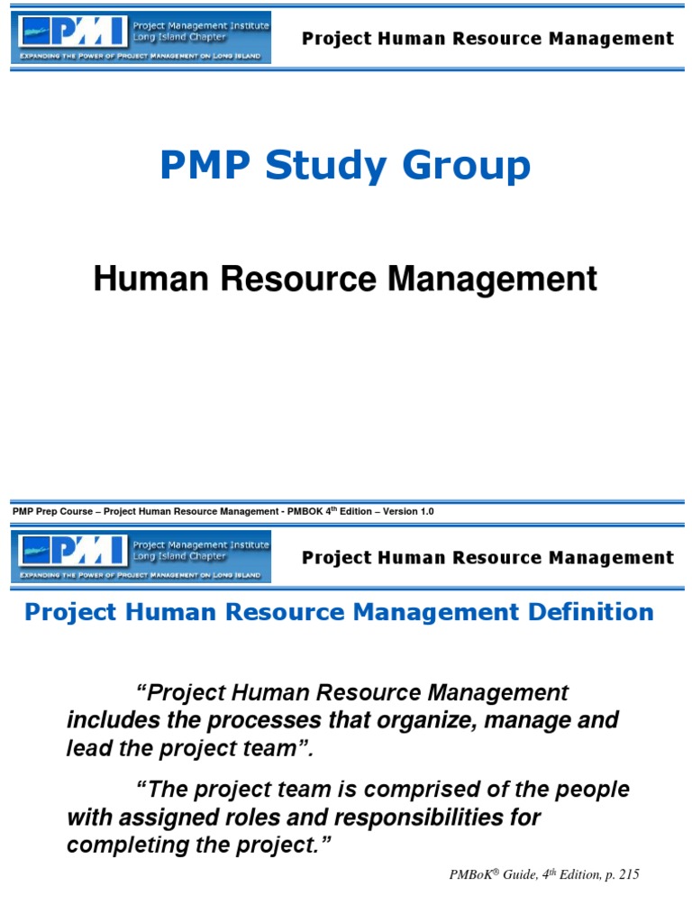 Project Human Resources Management | PDF | Project Management | Human ...