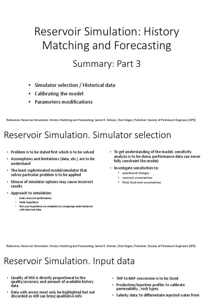 History Matching & Forecasting Parameters | PDF | Petroleum Reservoir ...