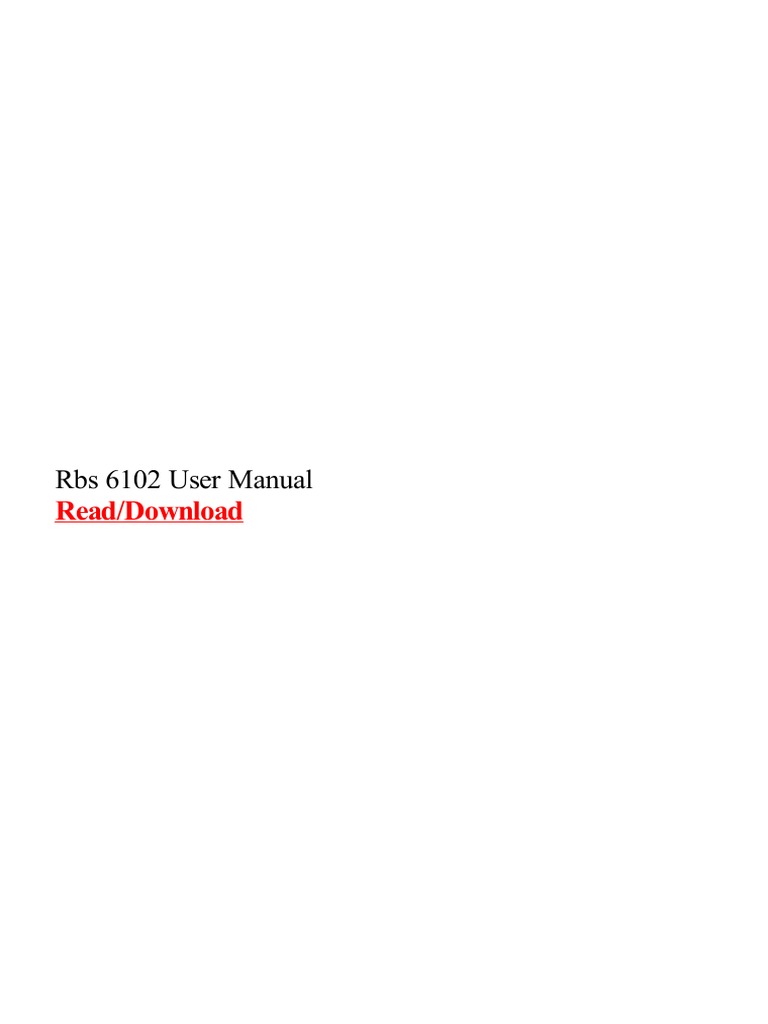 Rbs 6102 User Manual | PDF | Ericsson | Lte (Telecommunication)