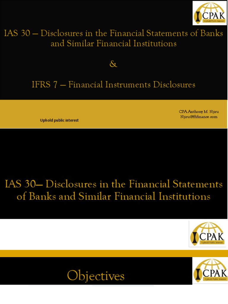Bank Disclosures and Risk Management: Requirements under IAS 30 and ...