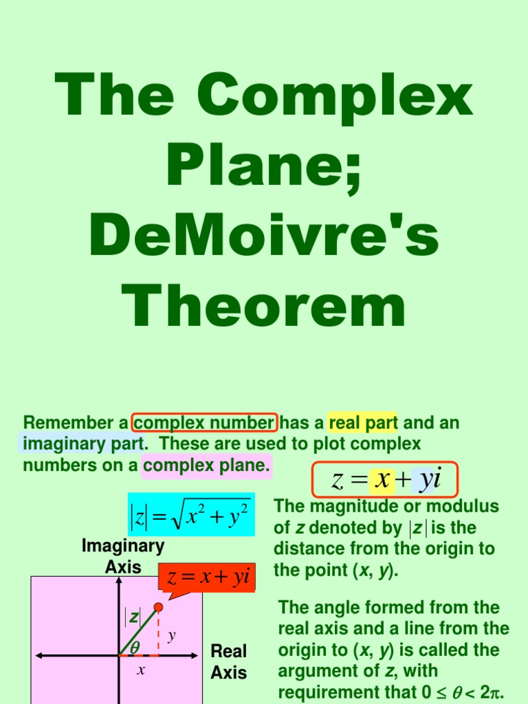 Chapter 1b DeMoivres Theorem | PDF | Complex Number | Exponentiation