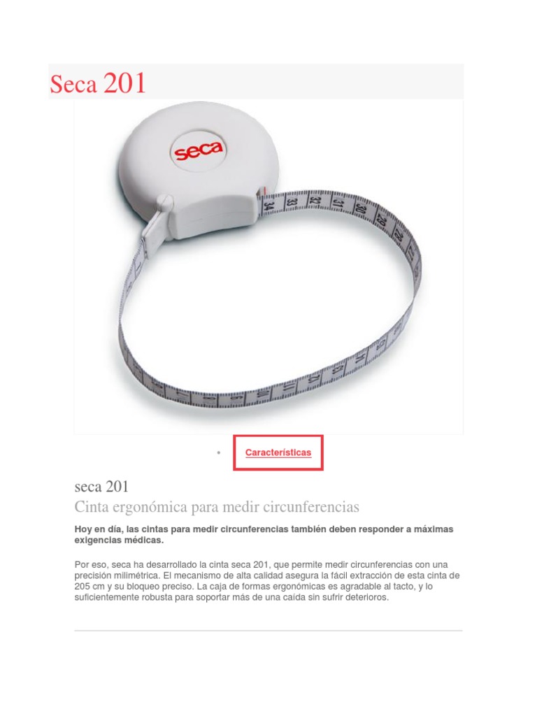 Cinta Ergonómica Seca 201 para Medir Circunferencias | PDF