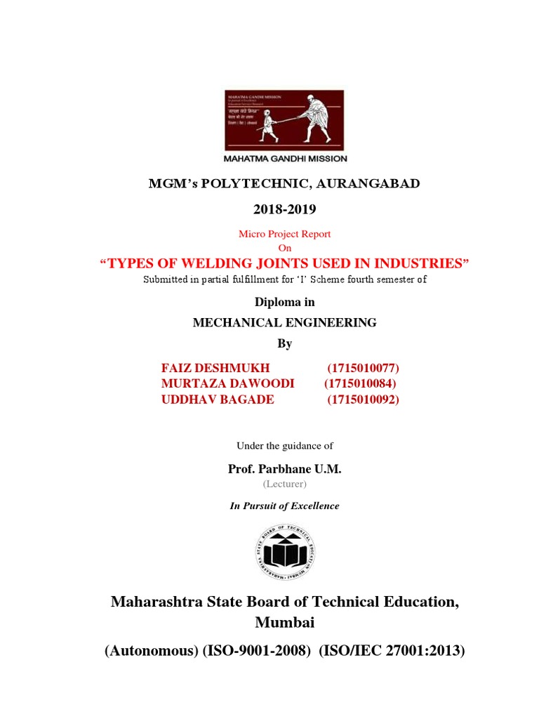 Types of Welding Joints Report | PDF | Welding | Construction