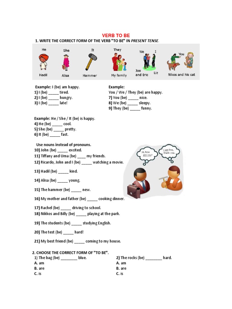VERB TO BE Exercises | PDF | Verb | Syntactic Relationships
