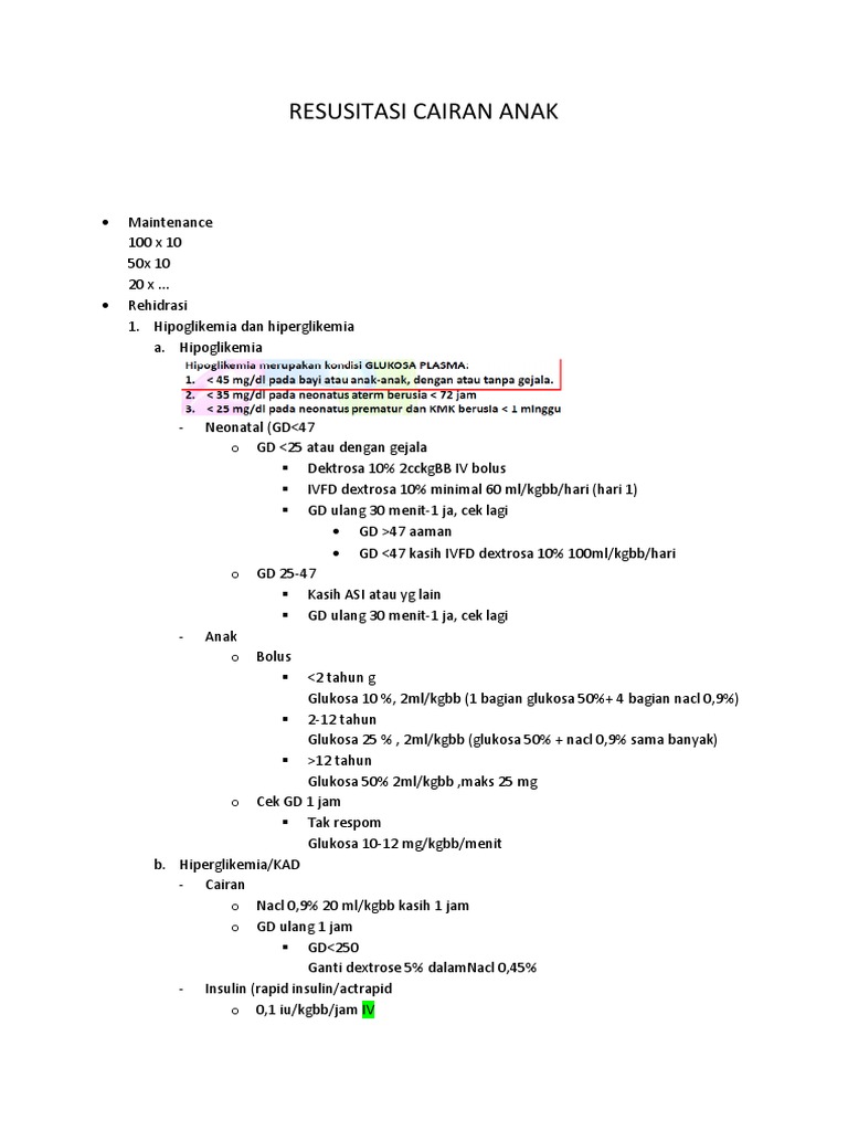Resusitasi Cairan Anak | PDF