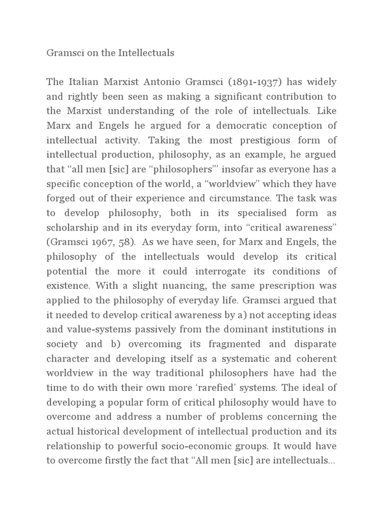 Gramsci | PDF | Intellectual | Antonio Gramsci