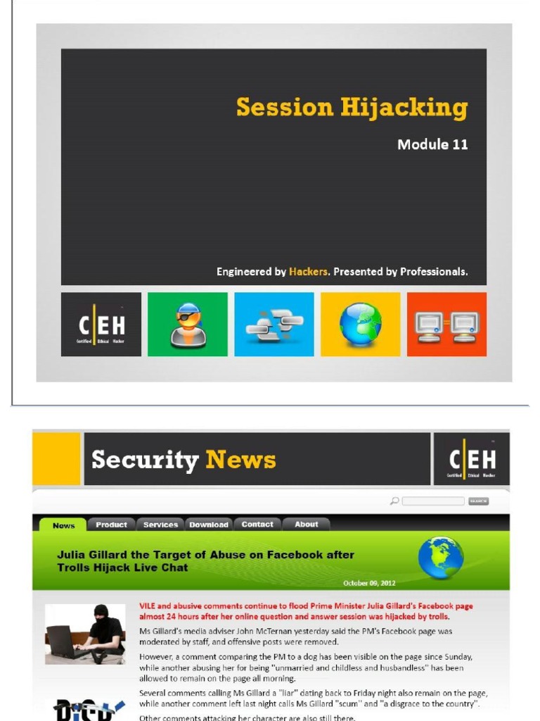 Module - 11 (Session Hijacking) | PDF