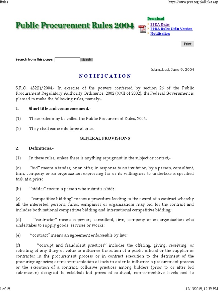 PPRA Rules | PDF | Procurement | Business