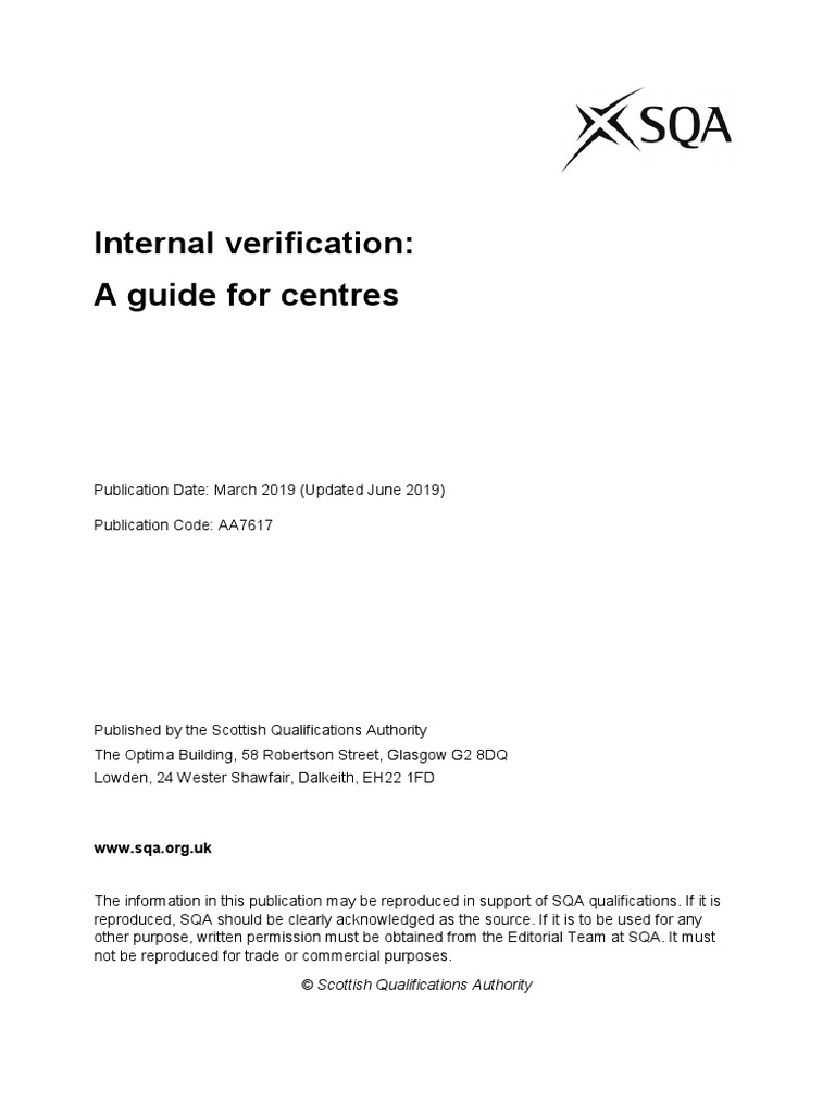 Internal Verification Guide For Centres | PDF | Verification And ... Internal Verification Guide For Centres | PDF | Verification And ...