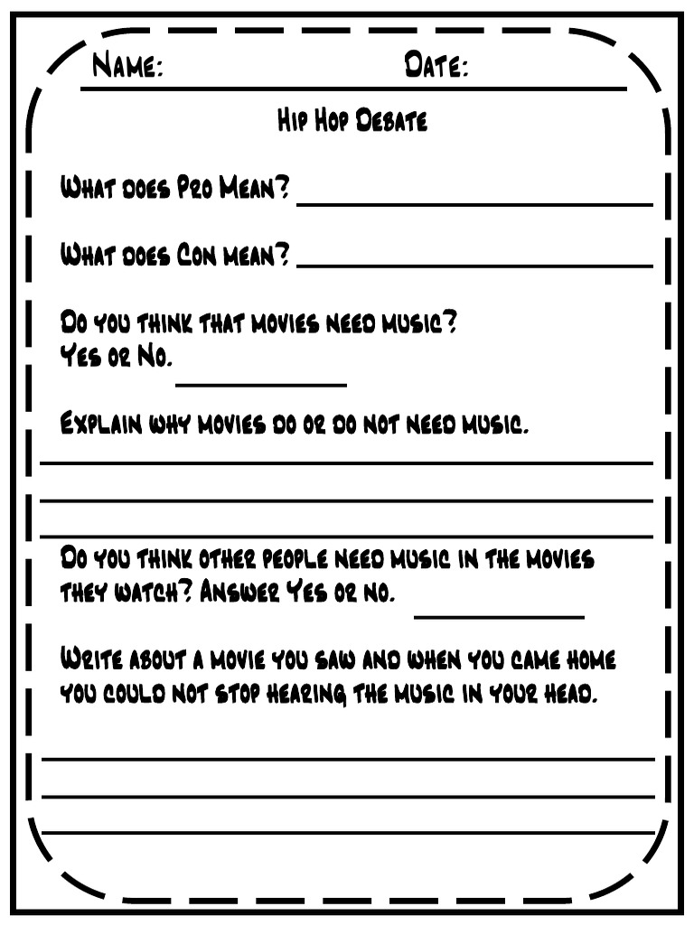 Music in Film Debate Worksheets | PDF | Entertainment (General)