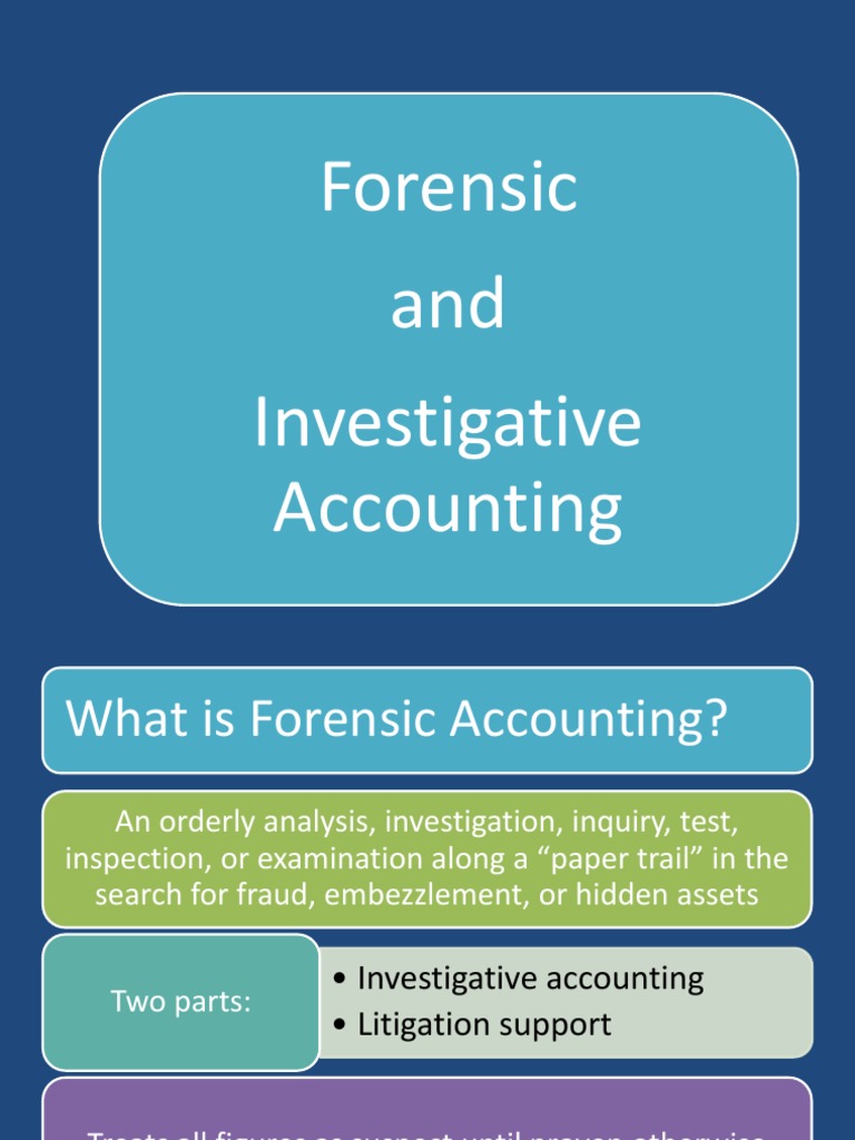 Forensic and Investigative Accounting PPt | Fraud | Accounting