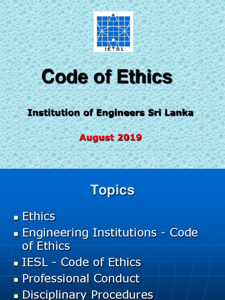 Code of Ethics Conduct | PDF | Engineering | Profession