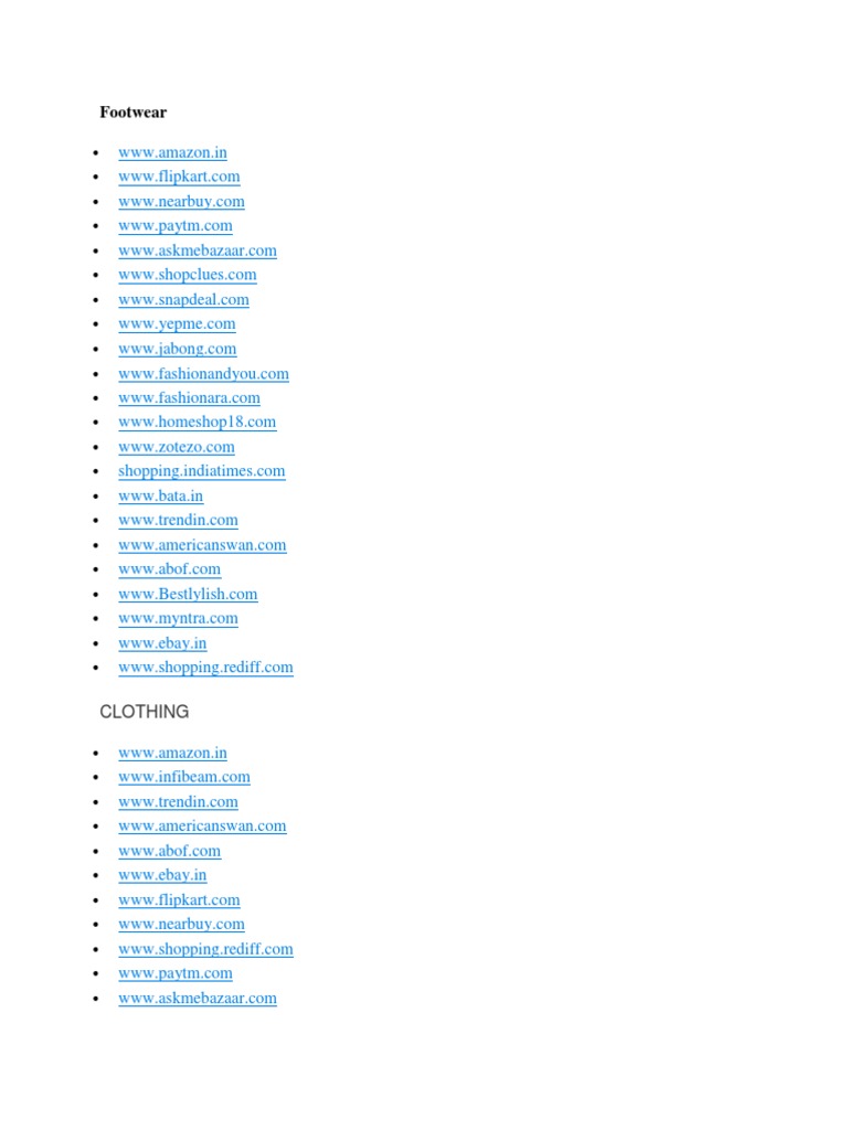E Commerce List | PDF | Manufactured Goods | Computer Hardware