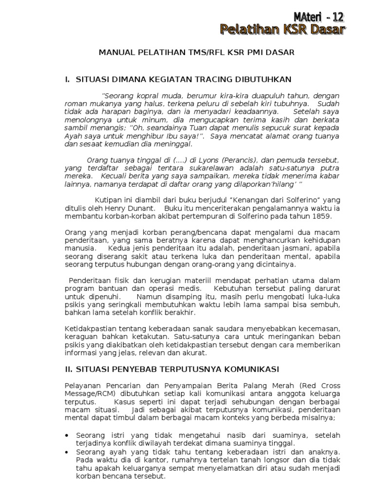 Manual Tms RFL Untuk Buku KSR Pmi Dasar | PDF | Politik | Ilmu Sosial