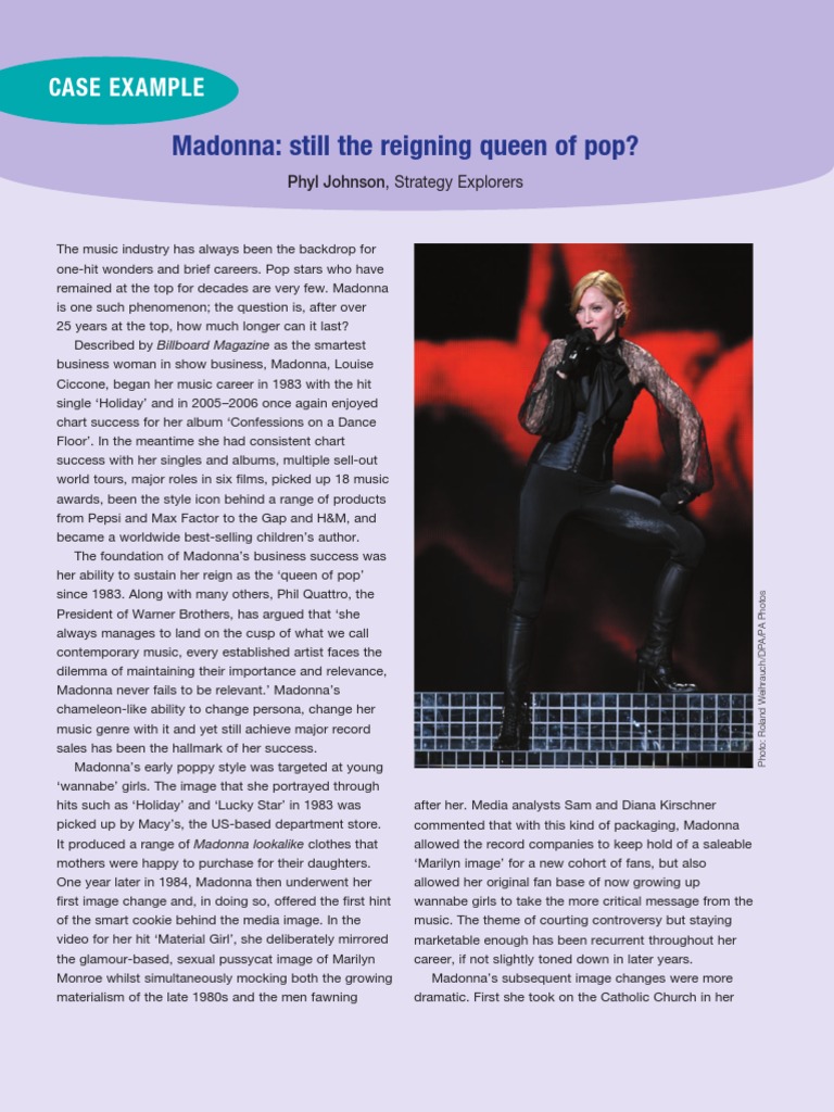 Madonna: Still The Reigning Queen of Pop? | PDF | Madonna (Entertainer ...